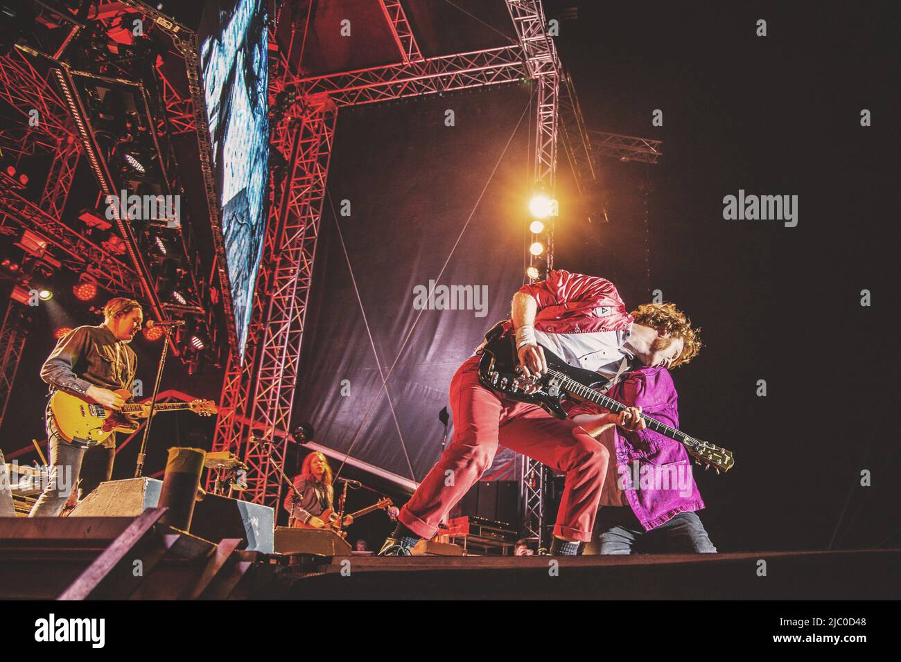 Arcade Fire Rock band perform live on stage at Haven festival in ...