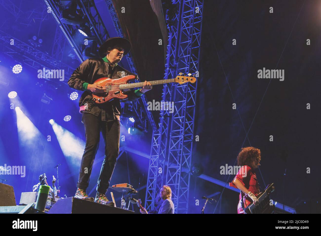 Arcade Fire Rock band perform live on stage at Haven festival in ...