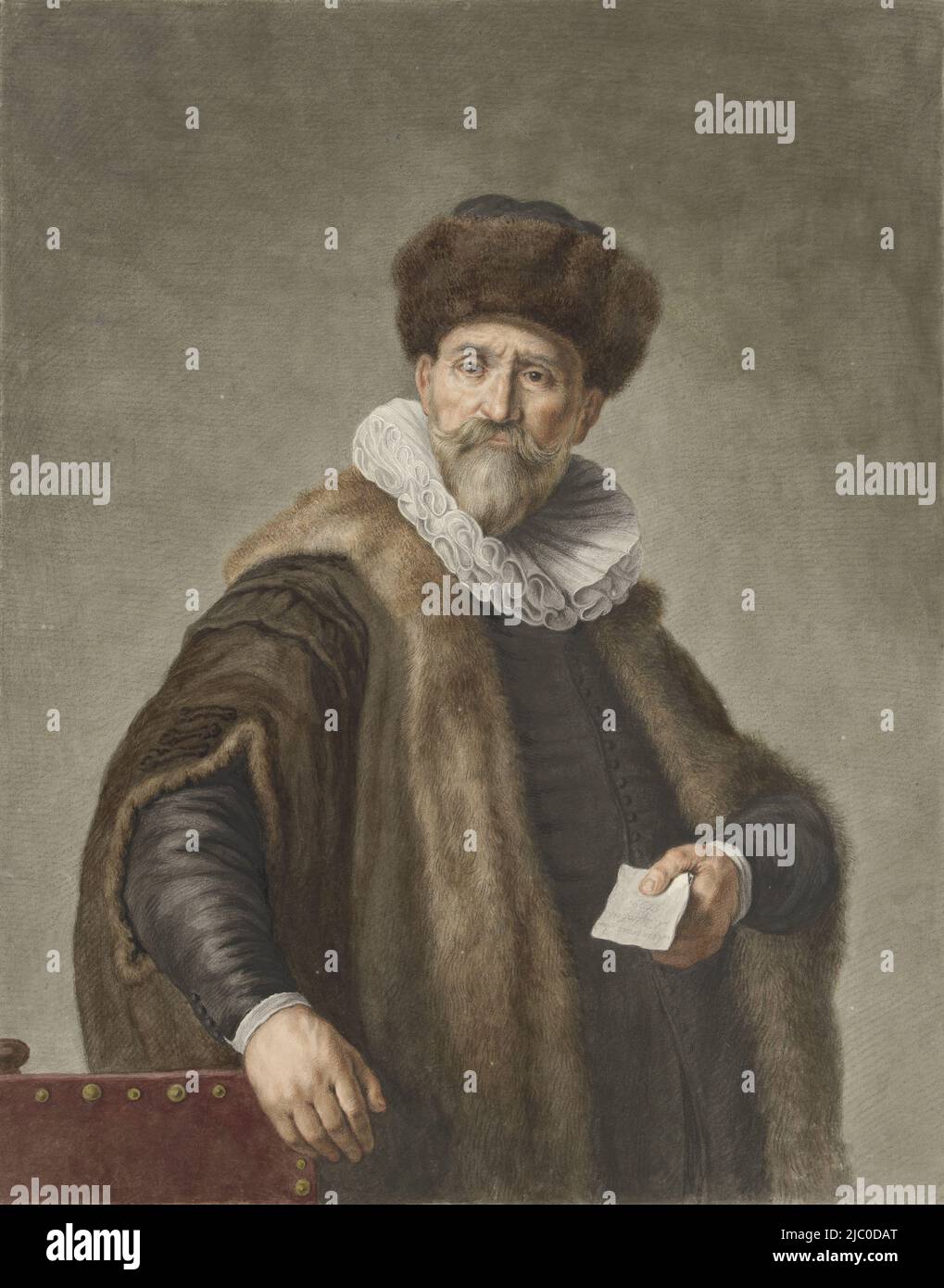 Portrait of Nicholas Ruts, draughtsman: Abraham Delfos, after ...