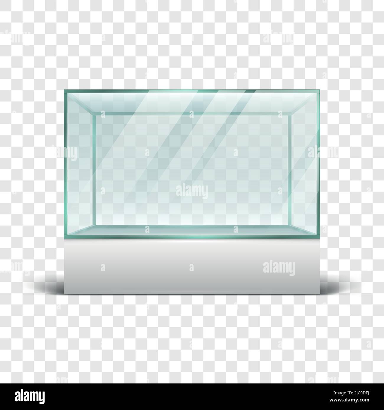 Empty transparent display glass box vector illustration. Empty glass ...