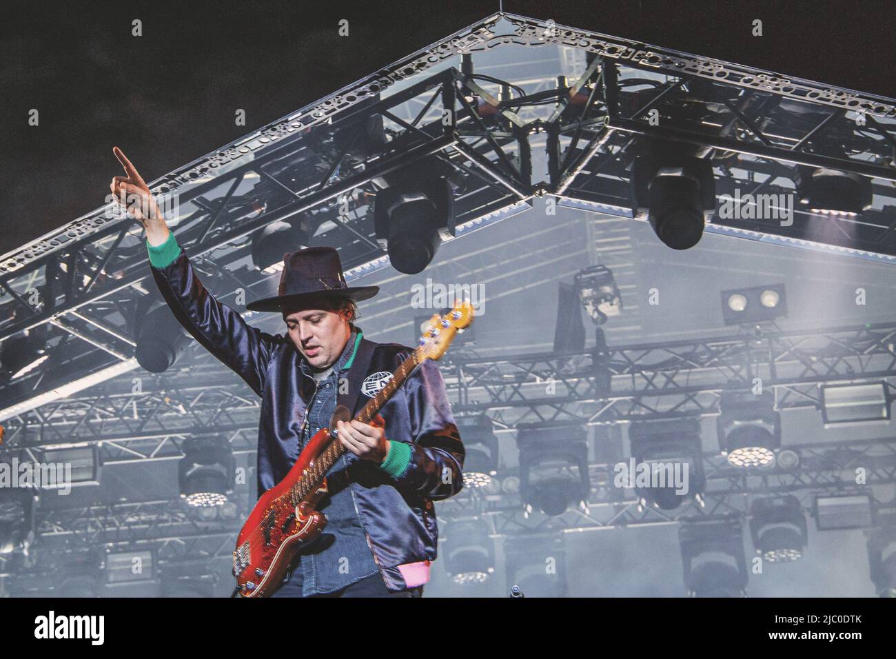 Win Butler of Arcade Fire Rock band performs live on stage at Haven ...
