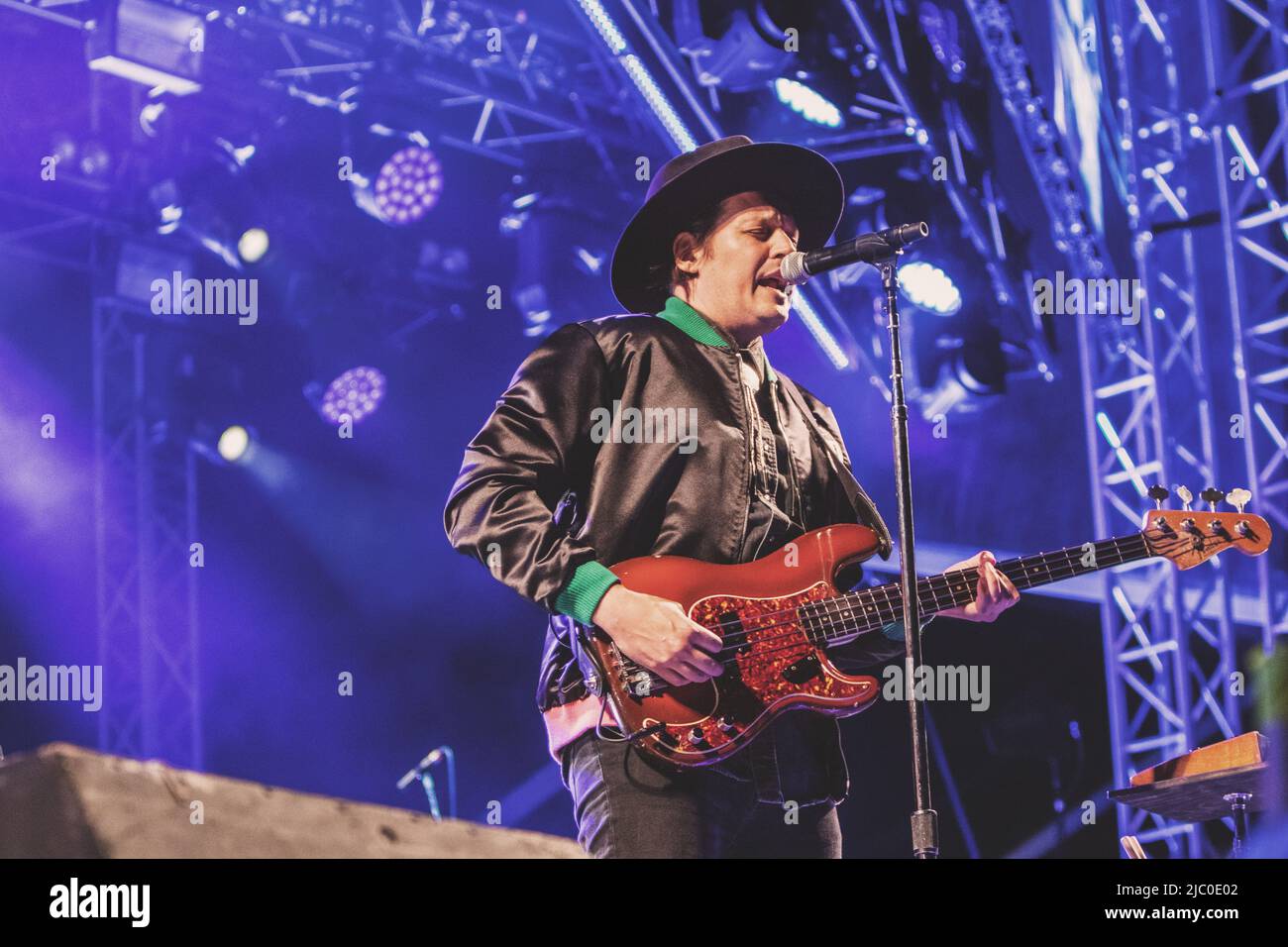 Win Butler of Arcade Fire Rock band performs live on stage at Haven ...