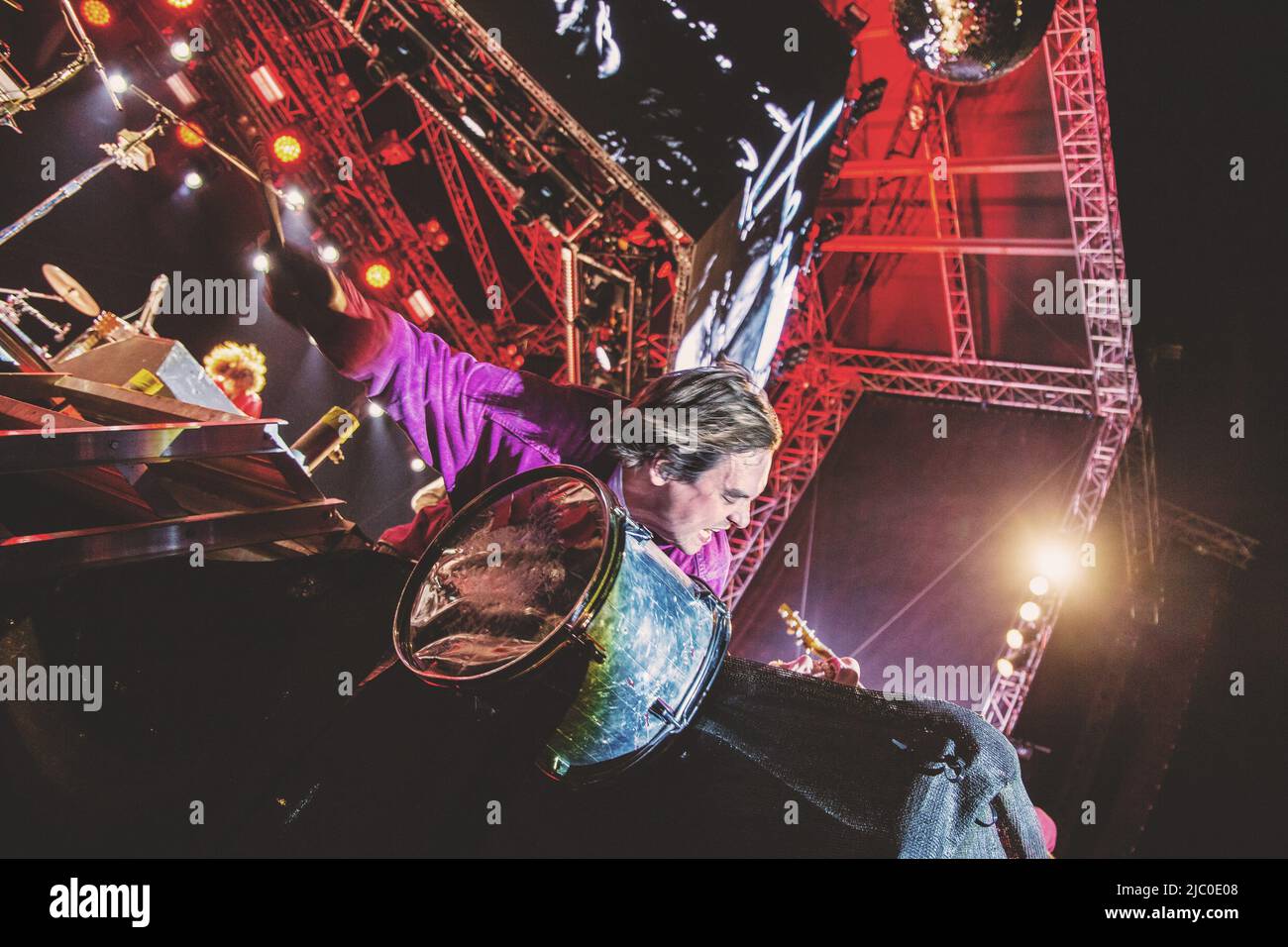 William (Will ) Pierce Butler of Arcade Fire Rock band performs live on ...