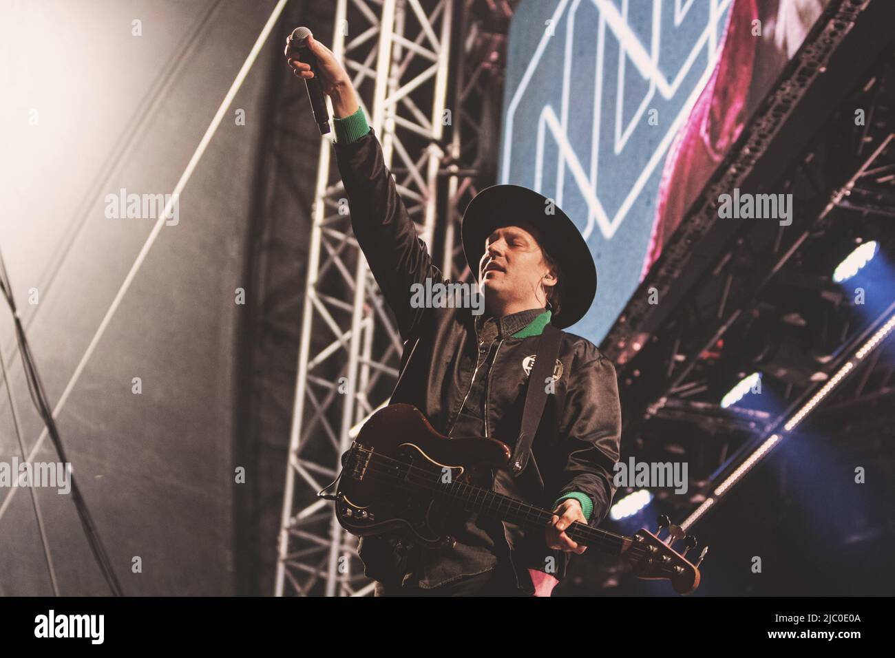 Win Butler of Arcade Fire Rock band performs live on stage at Haven ...