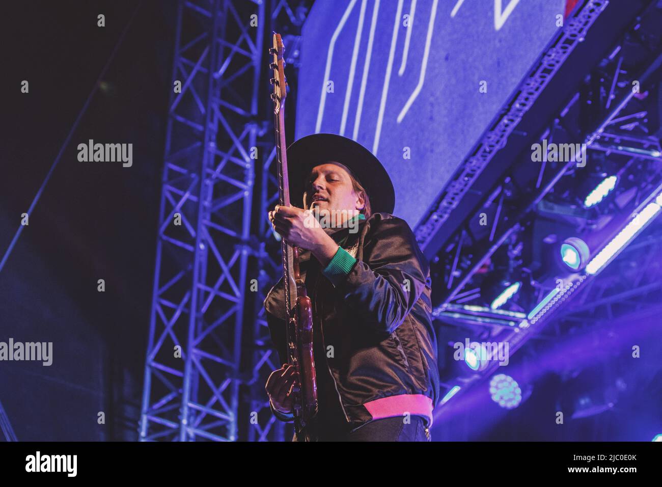 Win Butler of Arcade Fire Rock band performs live on stage at Haven ...