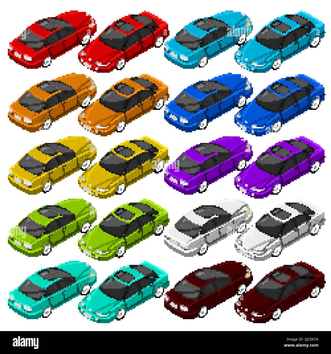 Flat isometric car. Vector isometric vehicle city transport. Set of car ...