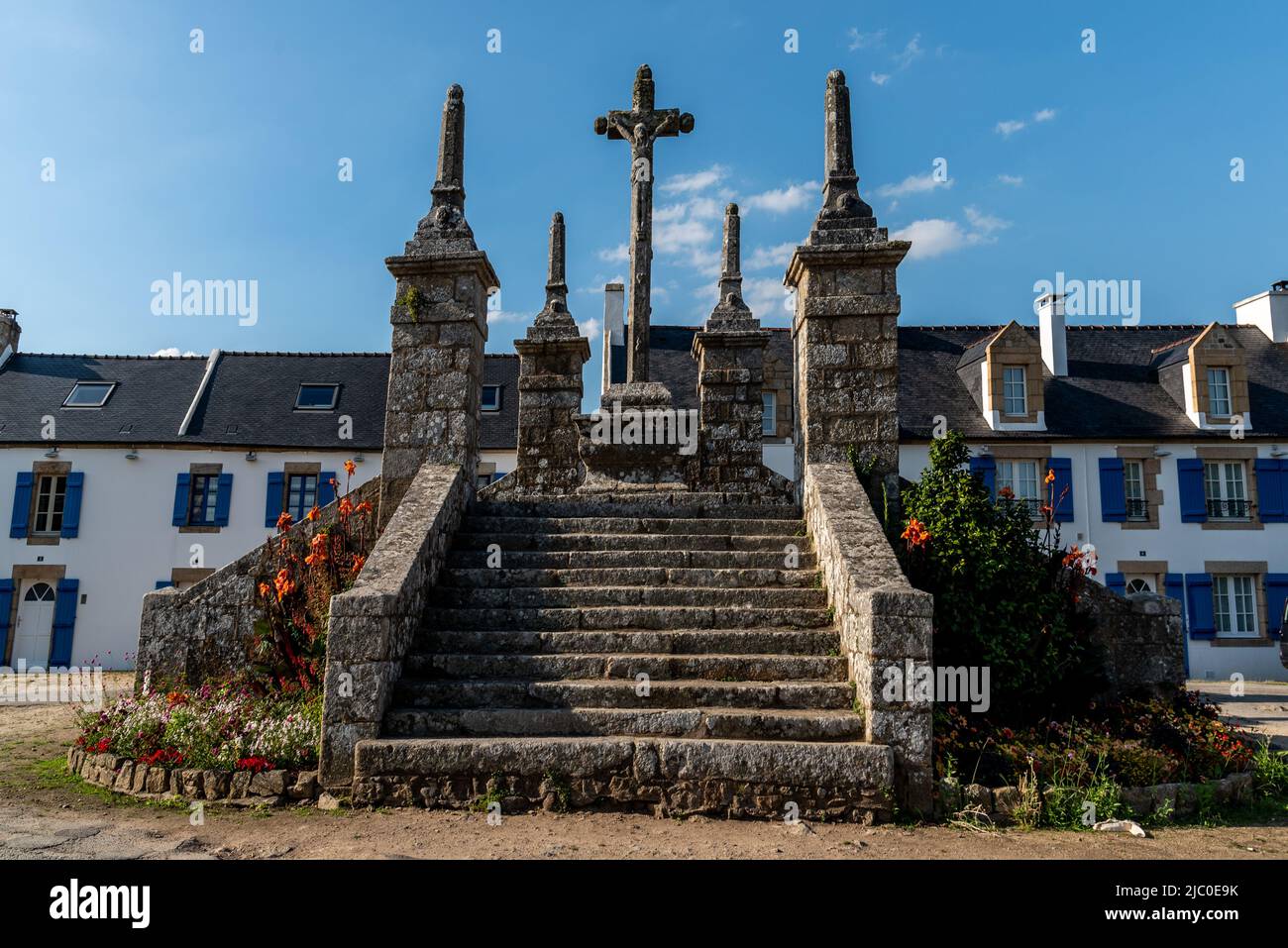 Calvaire of Saint-Cado. It is and old christian calvary with stone ...