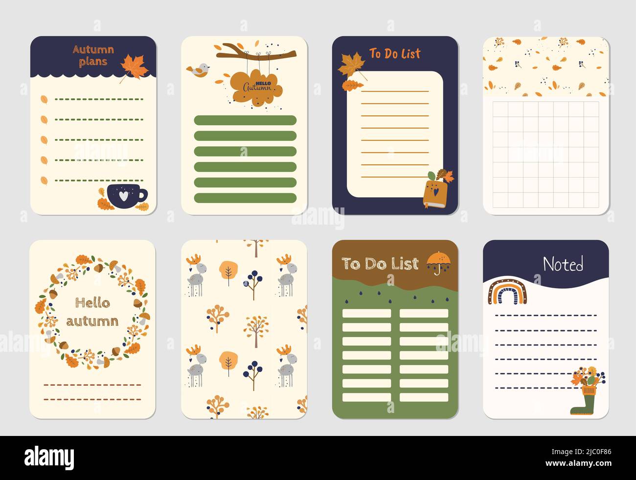 Autumn diary set Stock Vector Image & Art - Alamy