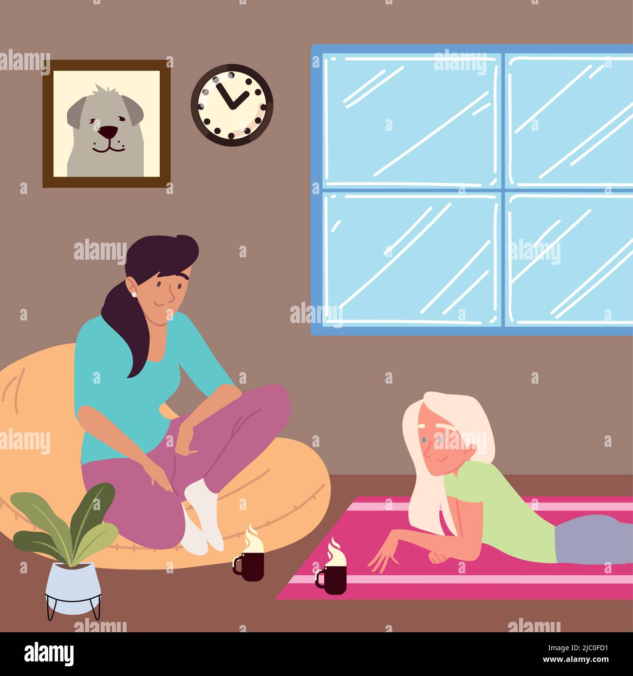 Conversation friends happy smile Stock Vector Images - Alamy