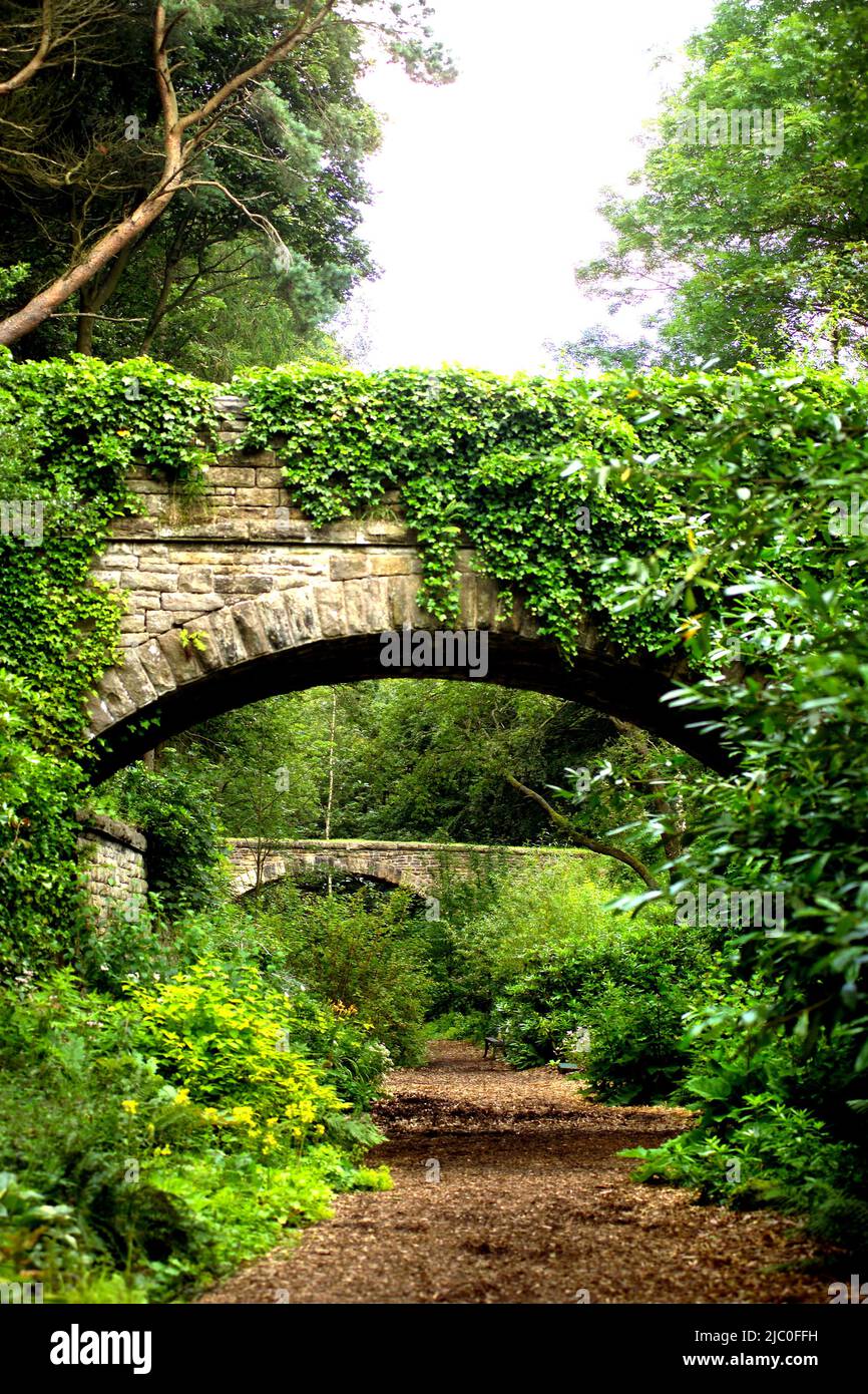 Arched bridge over track at The Garden Station, Restored Victorian ...