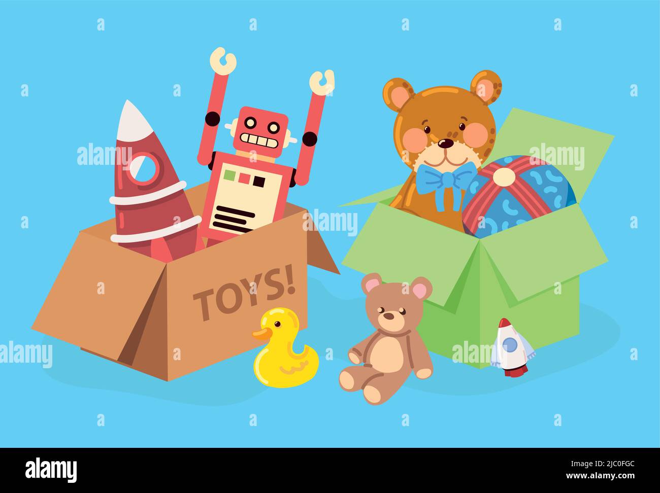 toys boxes for kids Stock Vector Image & Art - Alamy