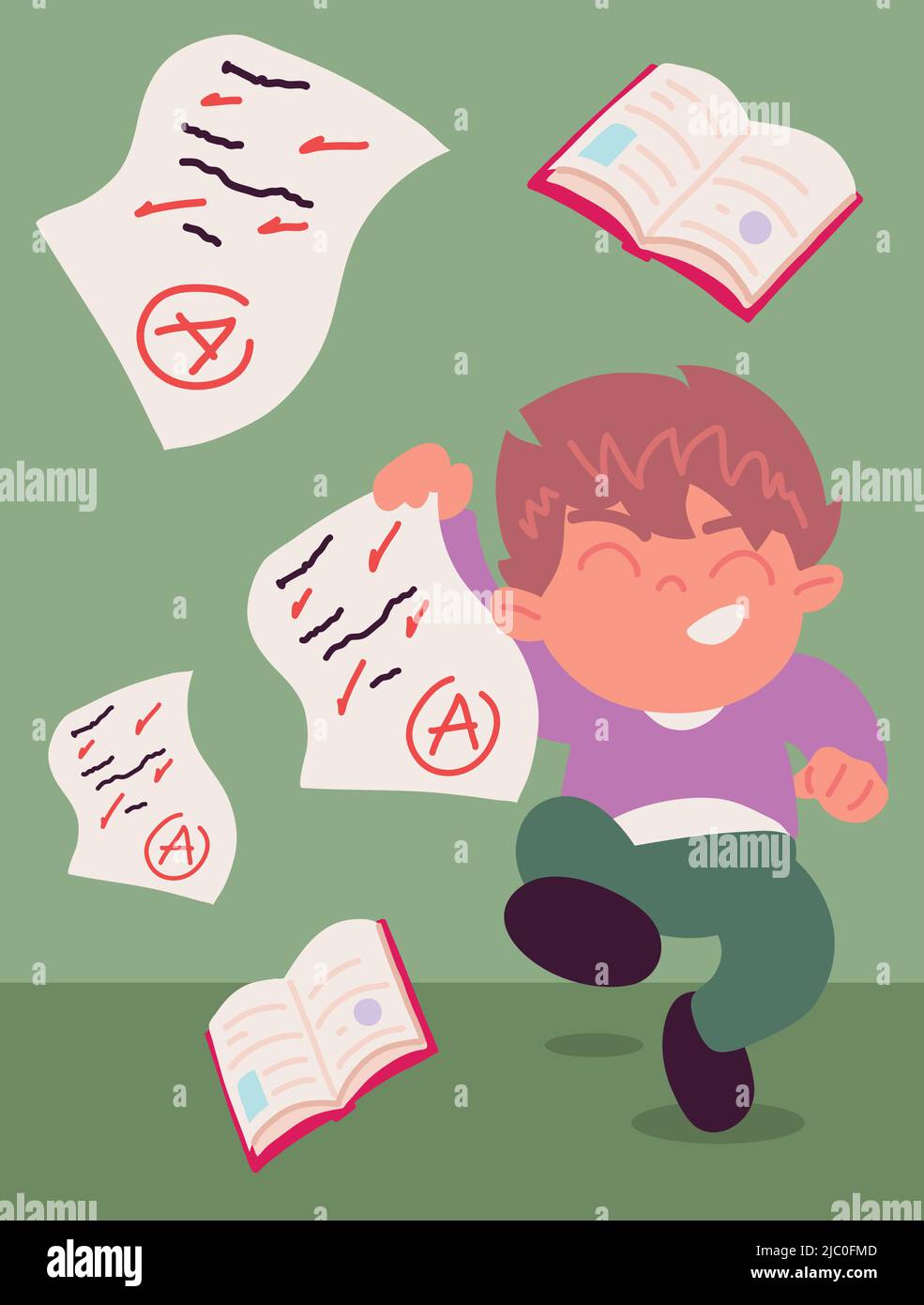 happy student showing good grade Stock Vector Image & Art - Alamy