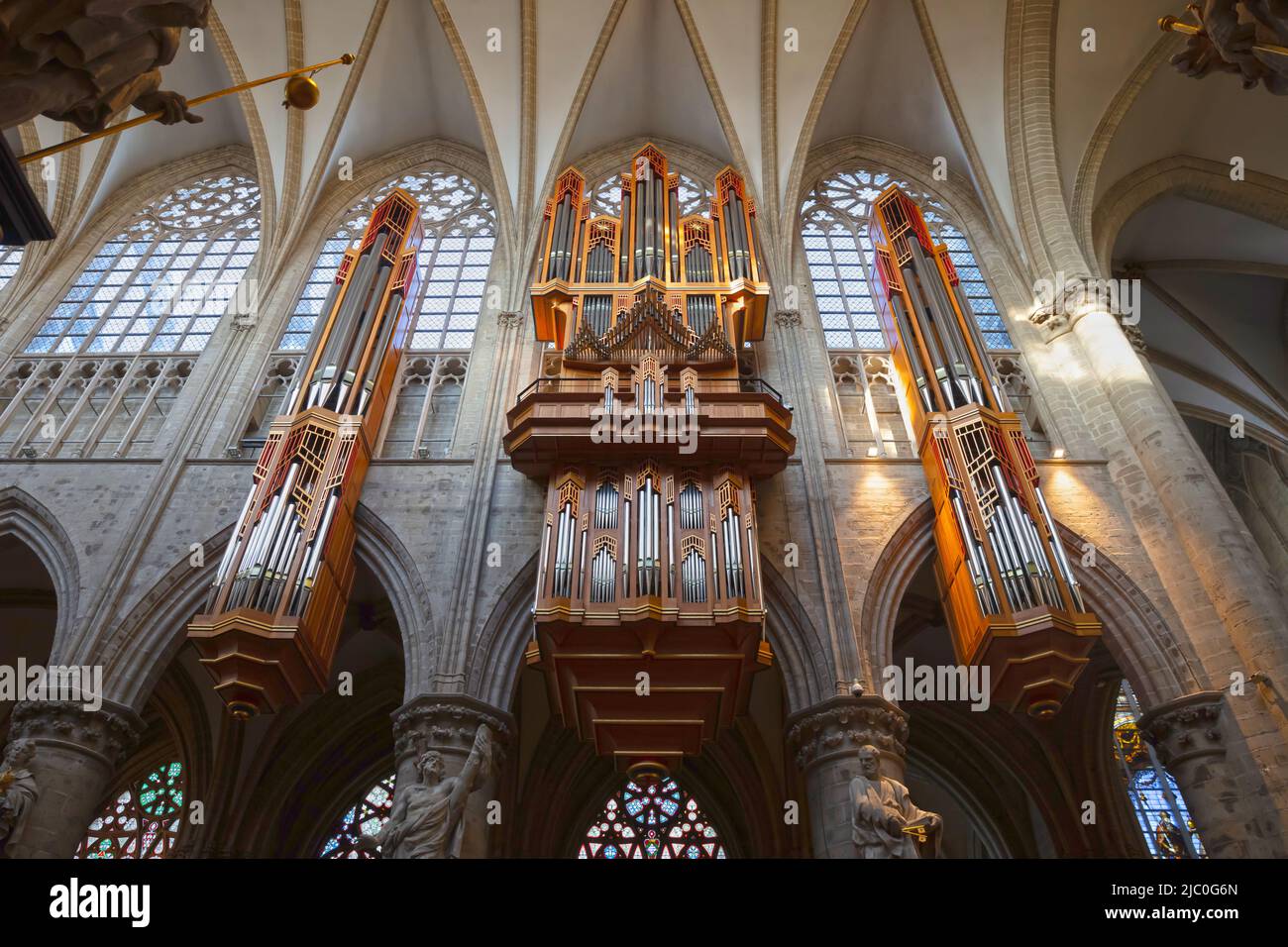 Brussels, Belgium on Februari 25, 2022 - Interior of the Cathedral of ...