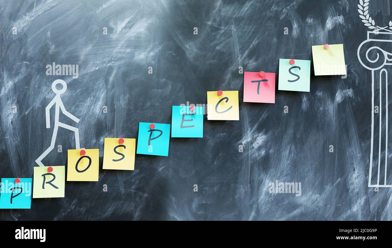 Prospects make steps to success, wealth and prosperity in personal and ...