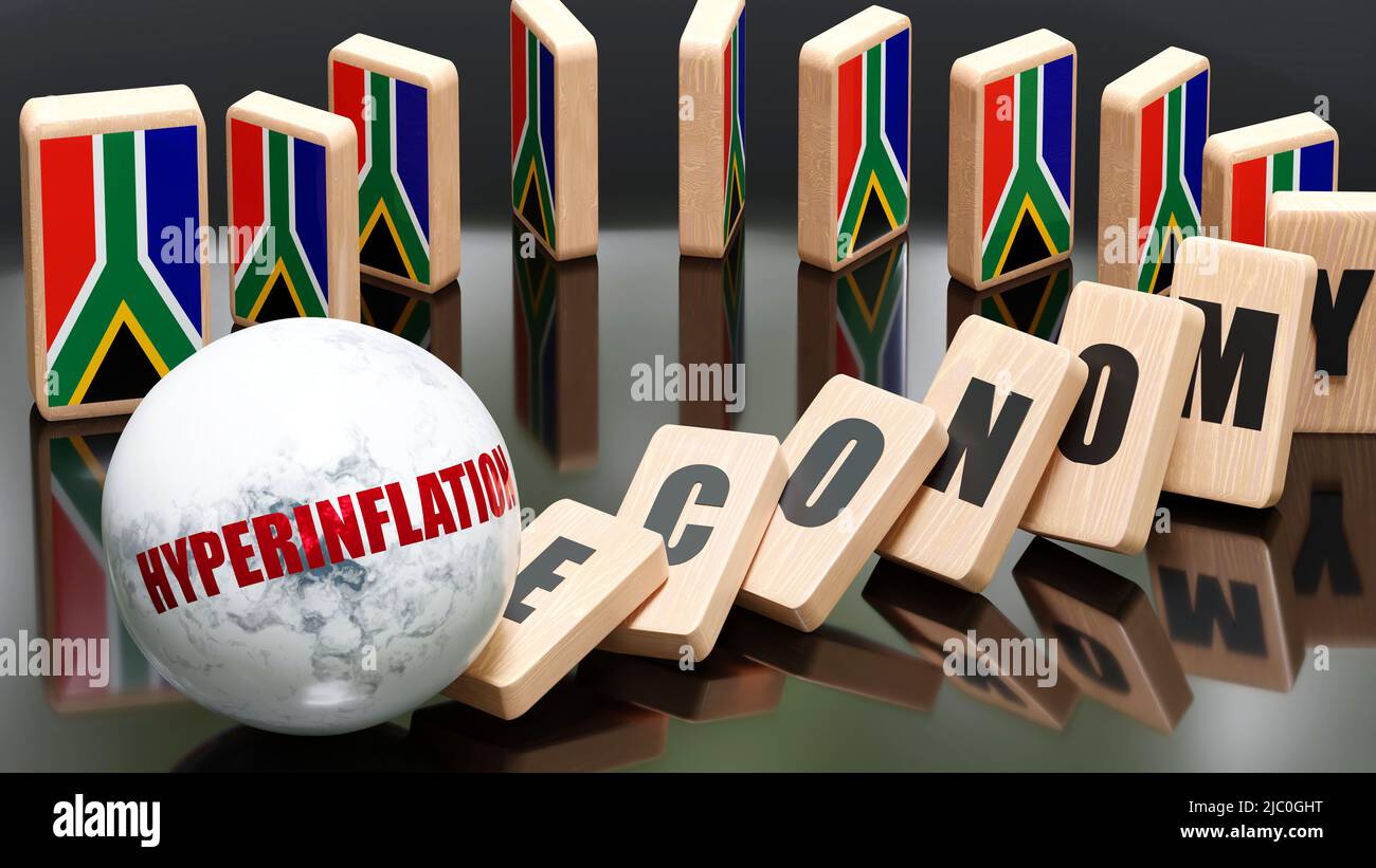 South Africa And Hyperinflation Economy And Domino Effect Chain