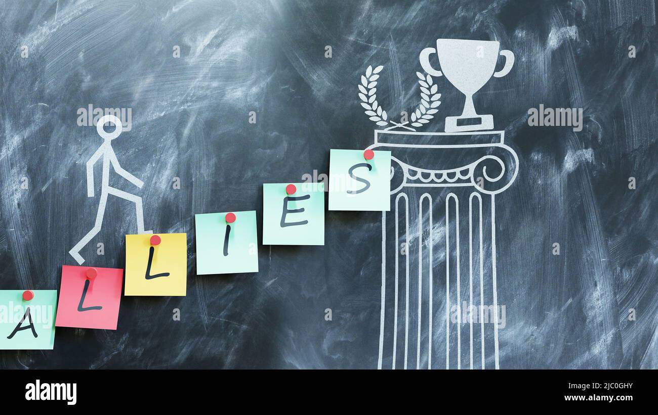 Allies make steps to success, wealth and prosperity in personal and ...