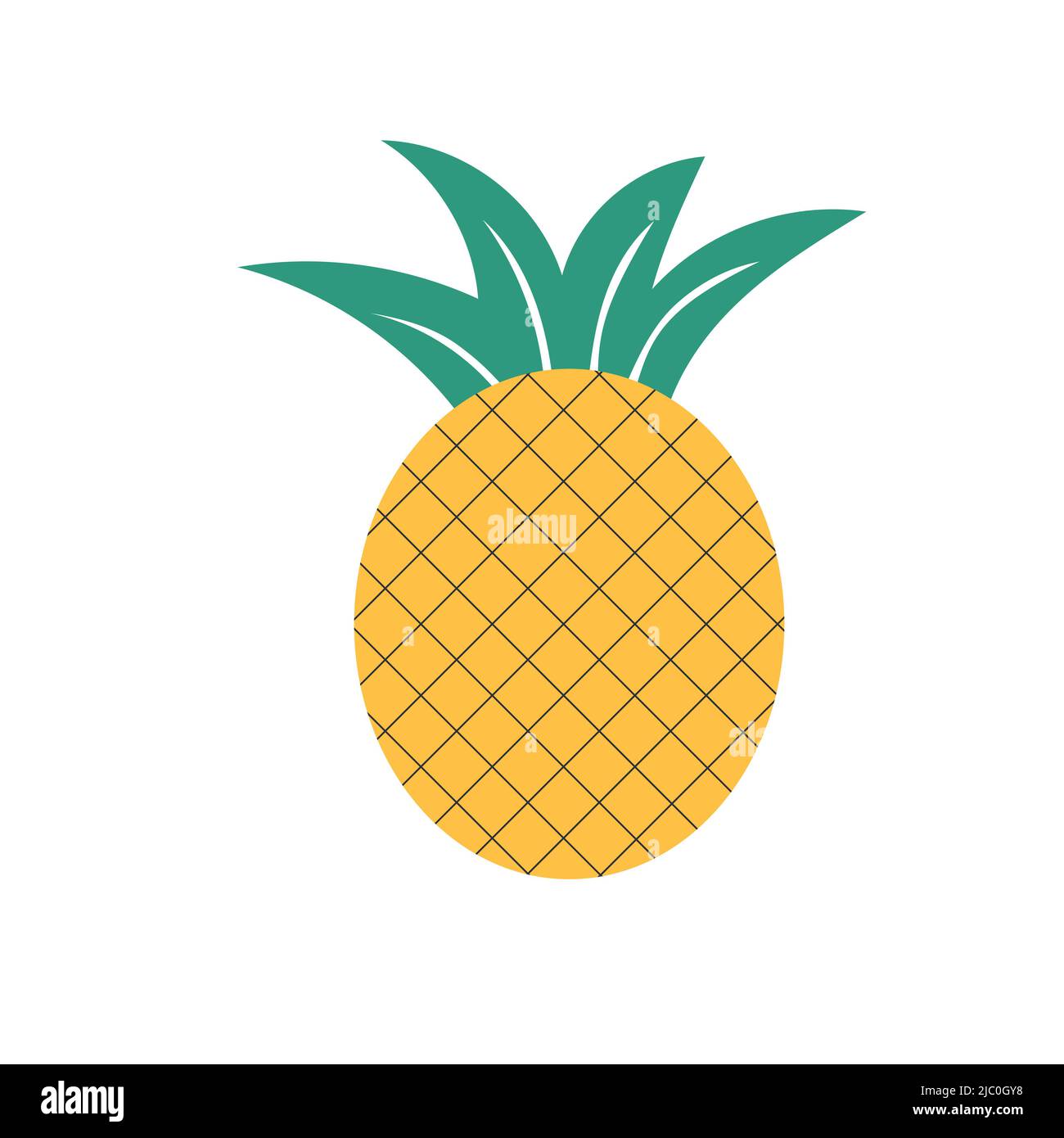 Modern vector pineapple illustration. Pineapple icon on white ...