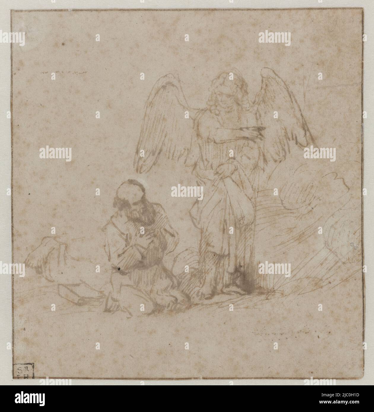 The Angel Appears to Elijah, draughtsman: Willem Drost, (attributed to ...