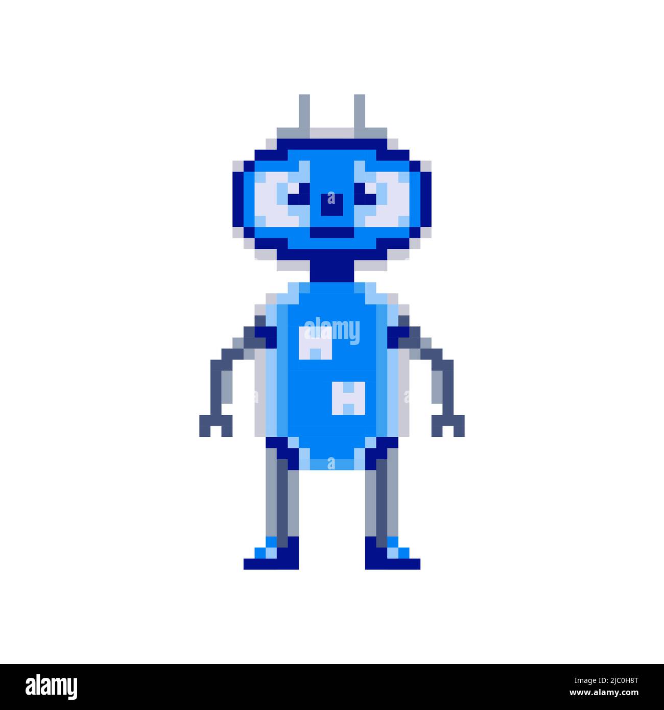 Robot in pixel art style Stock Vector Image & Art - Alamy