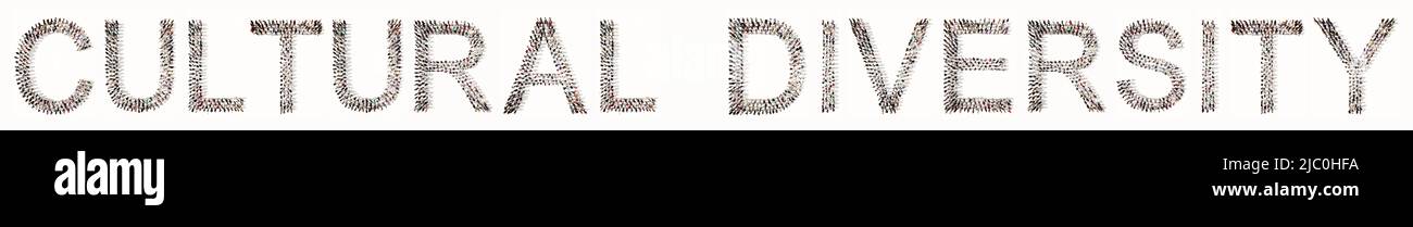 Concept conceptual large community of people forming CULTURAL DIVERSITY ...