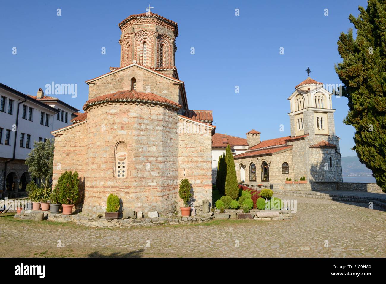 View at the monastery of Saint Naum on Macedonia Stock Photo - Alamy