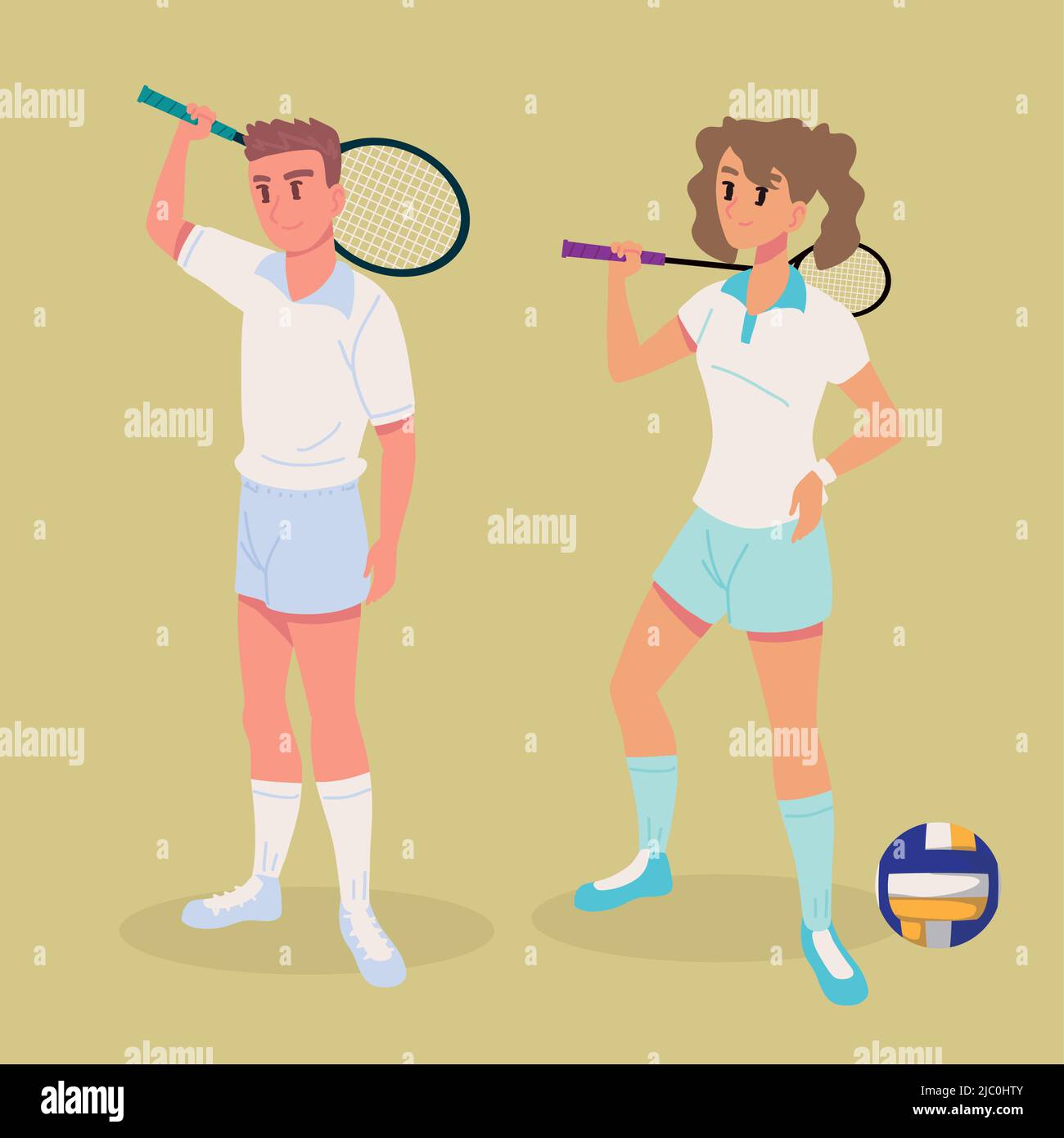 Male female tennis game Stock Vector Images - Alamy