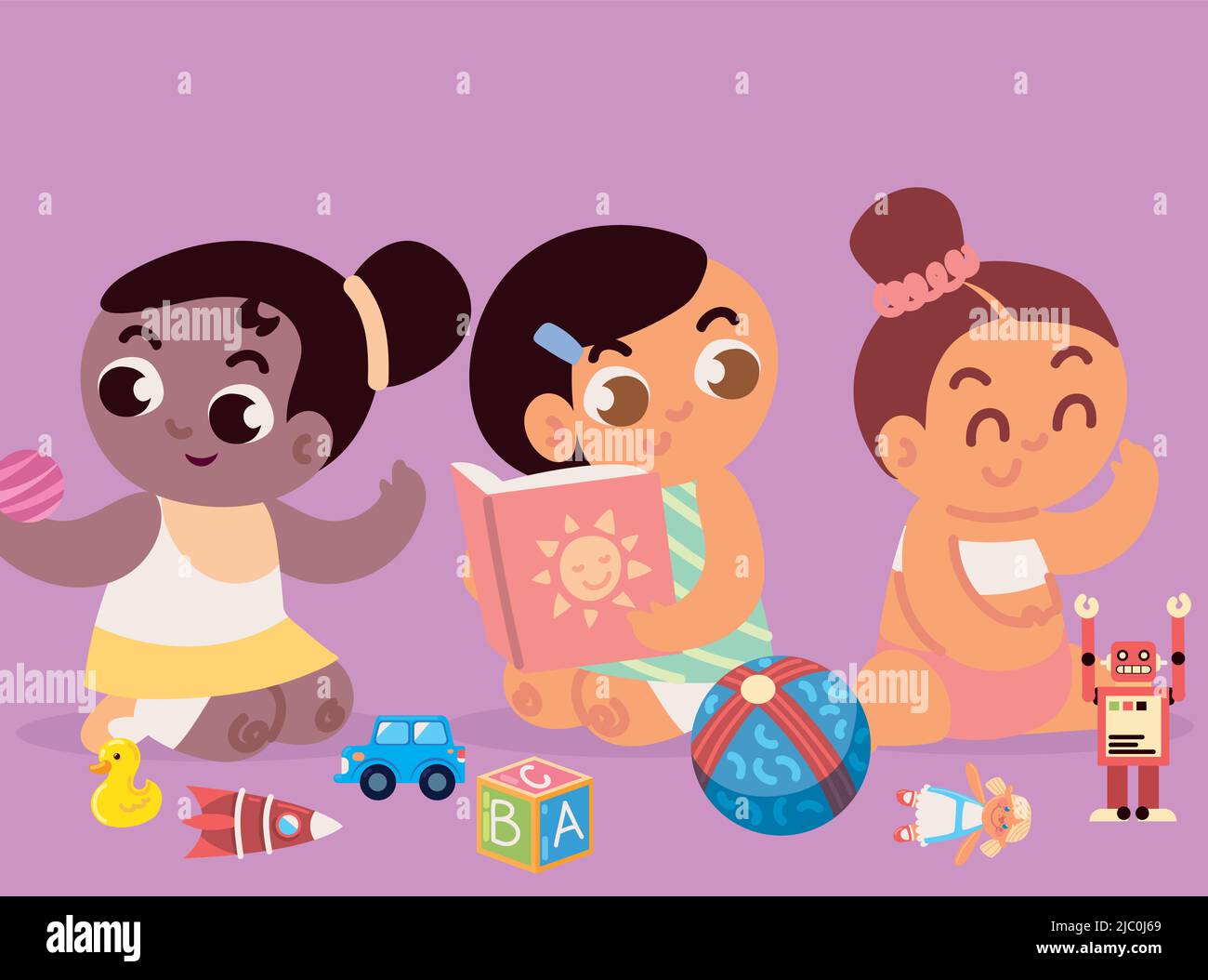 little girls and toys Stock Vector Image & Art - Alamy
