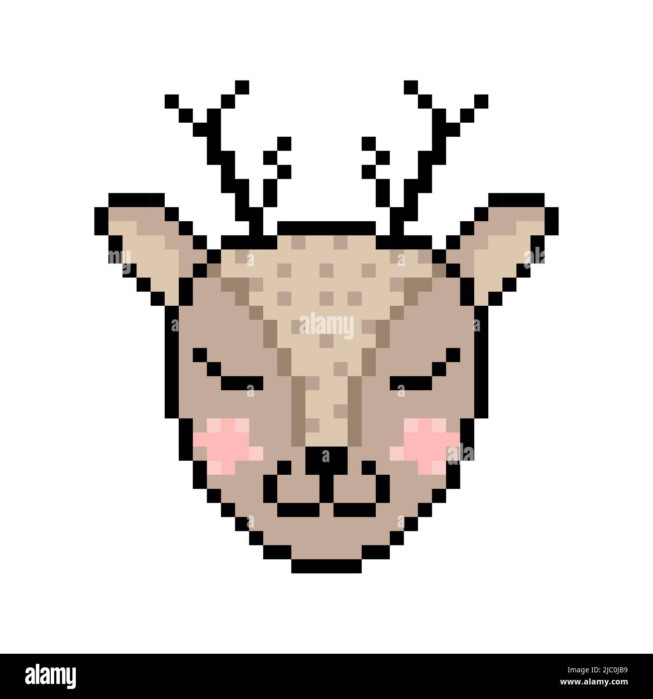 Deer head in pixel art style Stock Vector Image & Art - Alamy