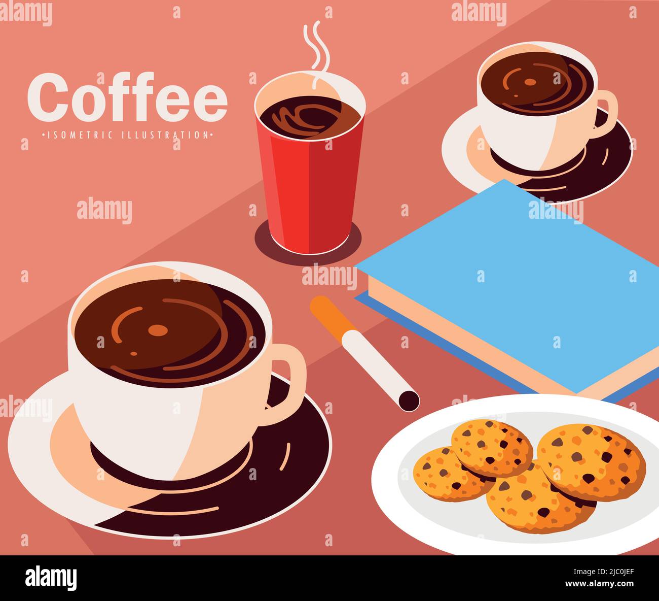 coffee isometric concept Stock Vector Image & Art - Alamy