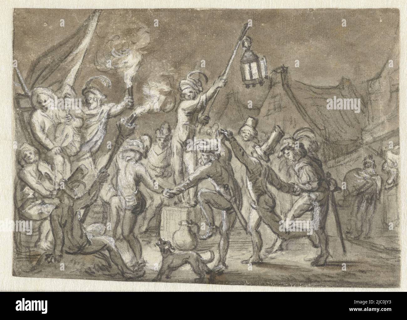 Lent, draughtsman: Cornelis Saftleven, 1617 - 1681, paper, brush, h 95/ ...