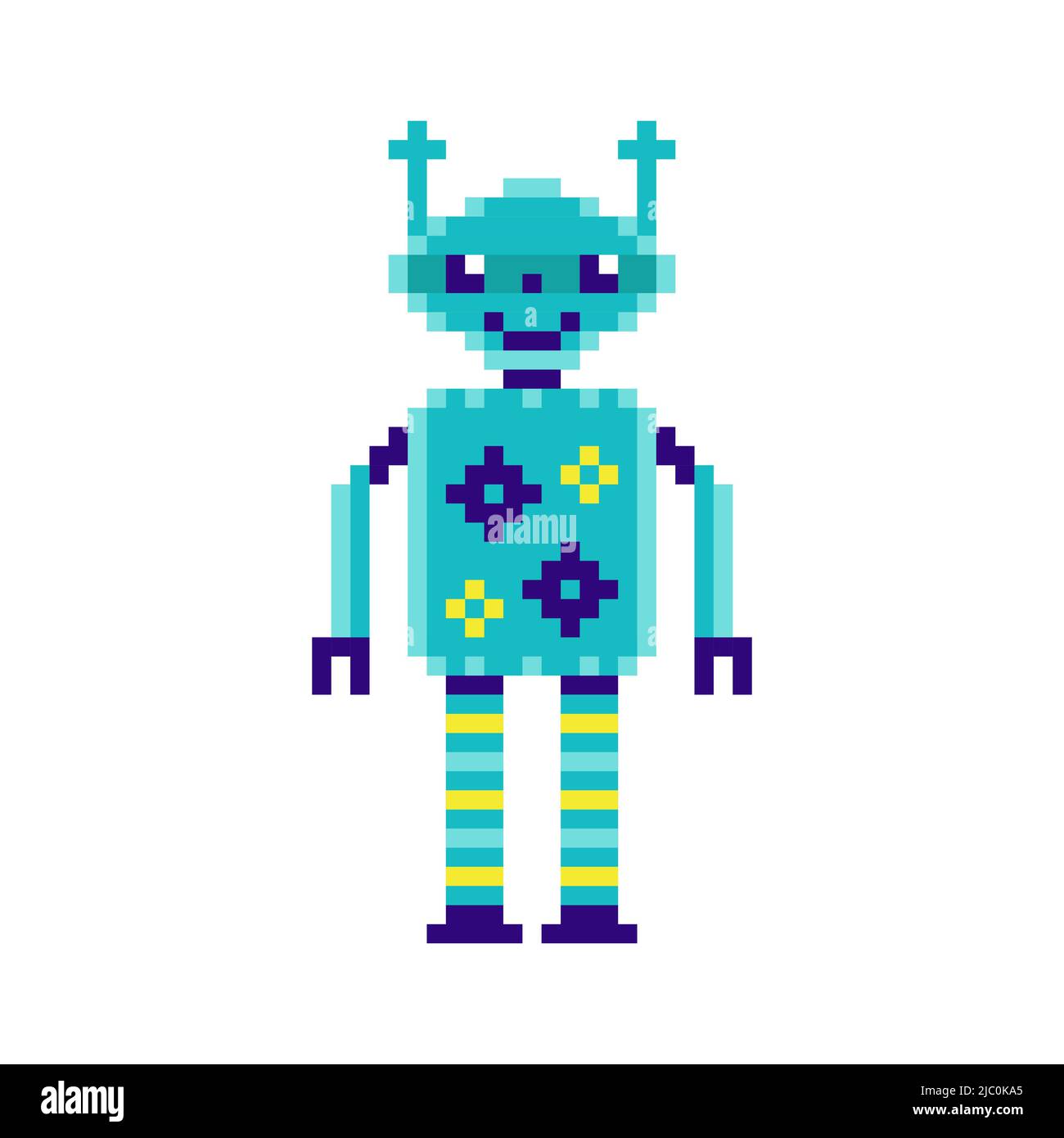 Robot in pixel art style Stock Vector Image & Art - Alamy