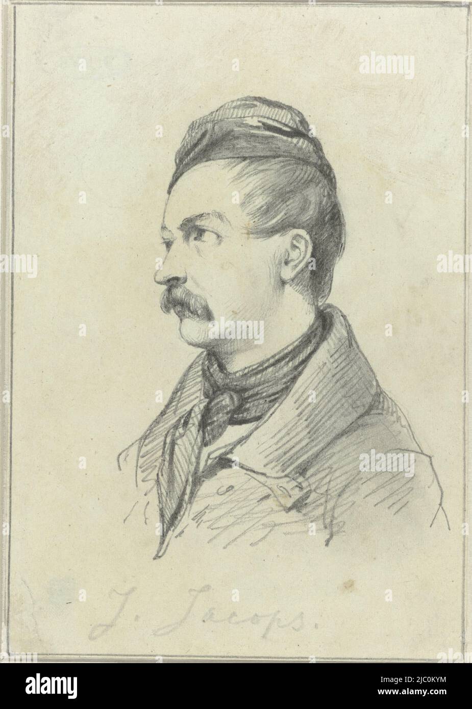 Design for an engraving, Portrait of Joseph Jacops, draughtsman: Joseph ...