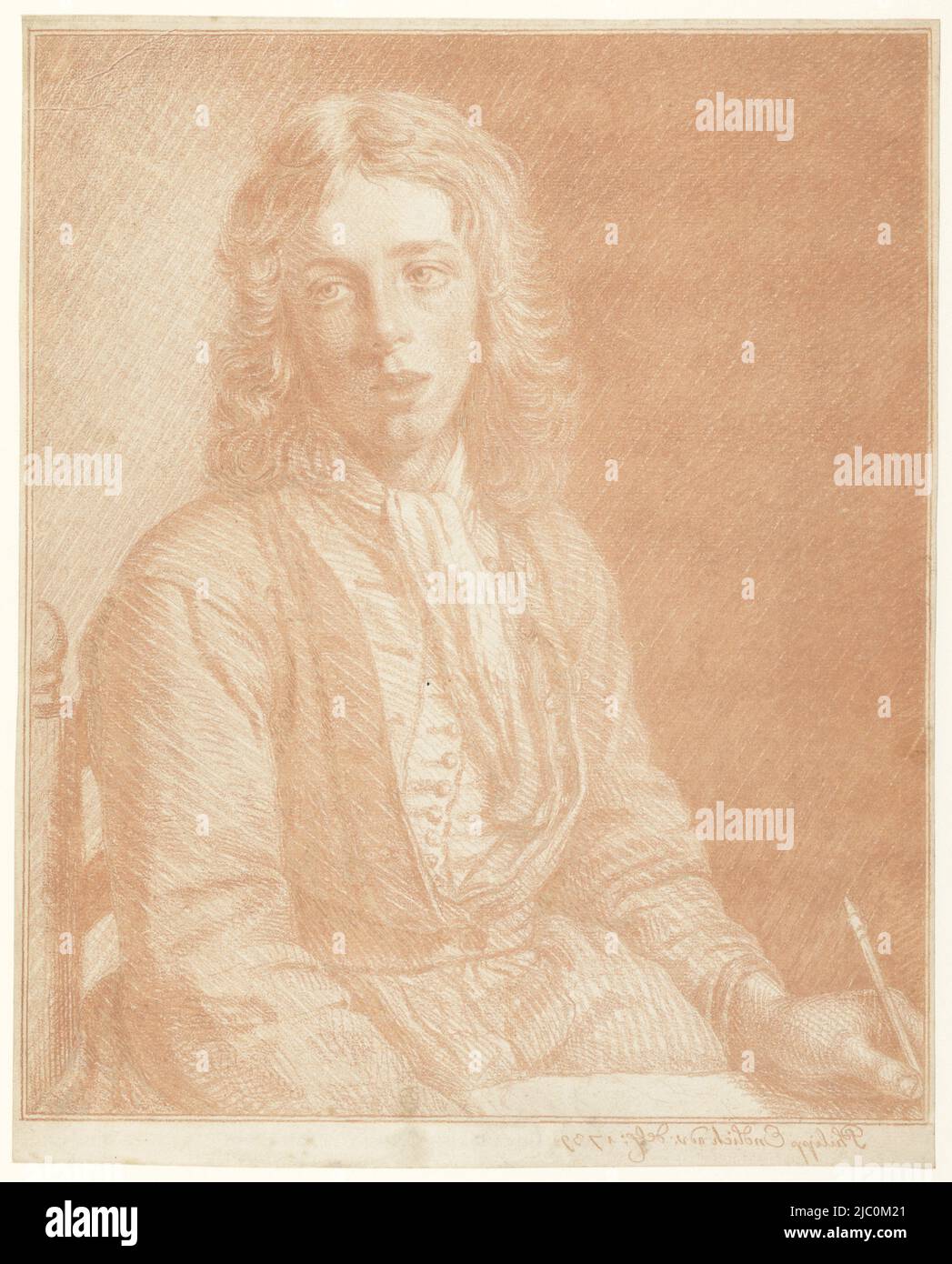 Self-portrait of the artist and engraver Philip Endlich, Self-portrait ...