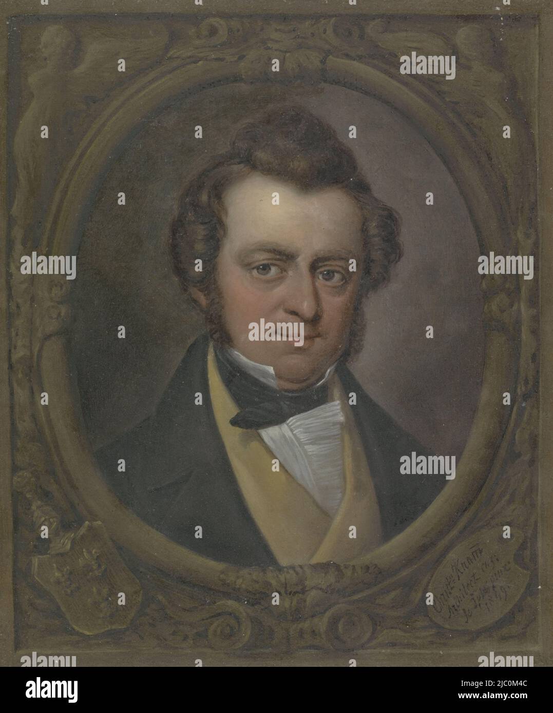 Self-Portrait, draughtsman: Christiaan Kramm, 1849, paper, brush, h 212 ...