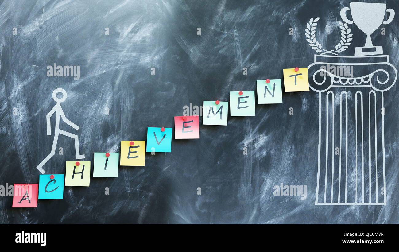 Achievement make steps to success, wealth and prosperity in personal ...