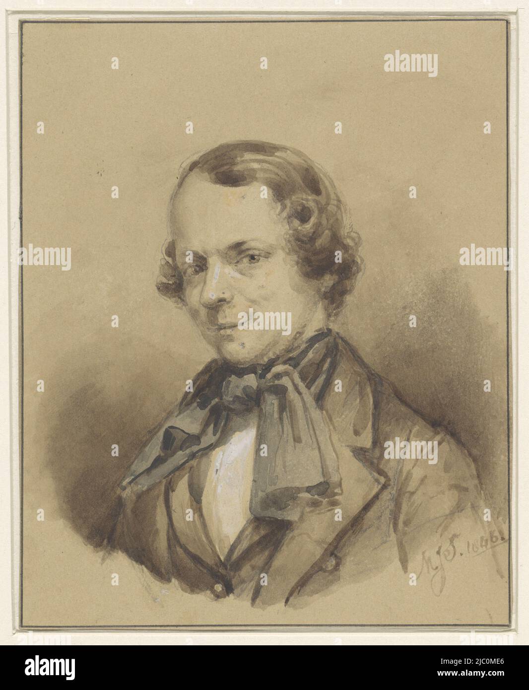 Self-portrait of Marinus Jacobus Stucki, draughtsman: Marinus Jacobus ...