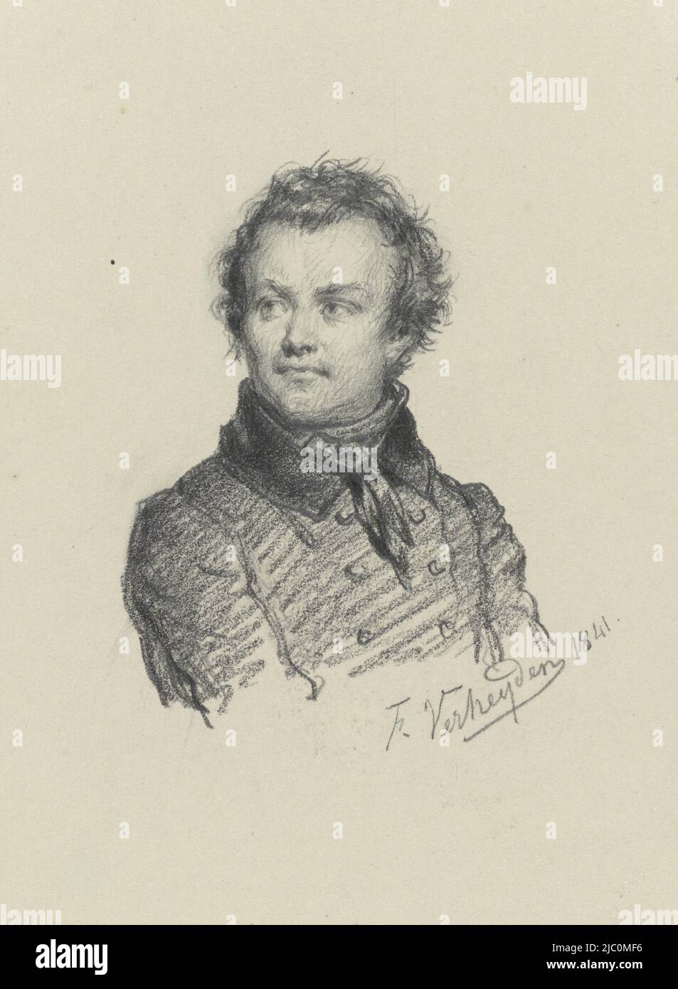 Self-portrait of the painter François Verheyden, draughtsman: François ...