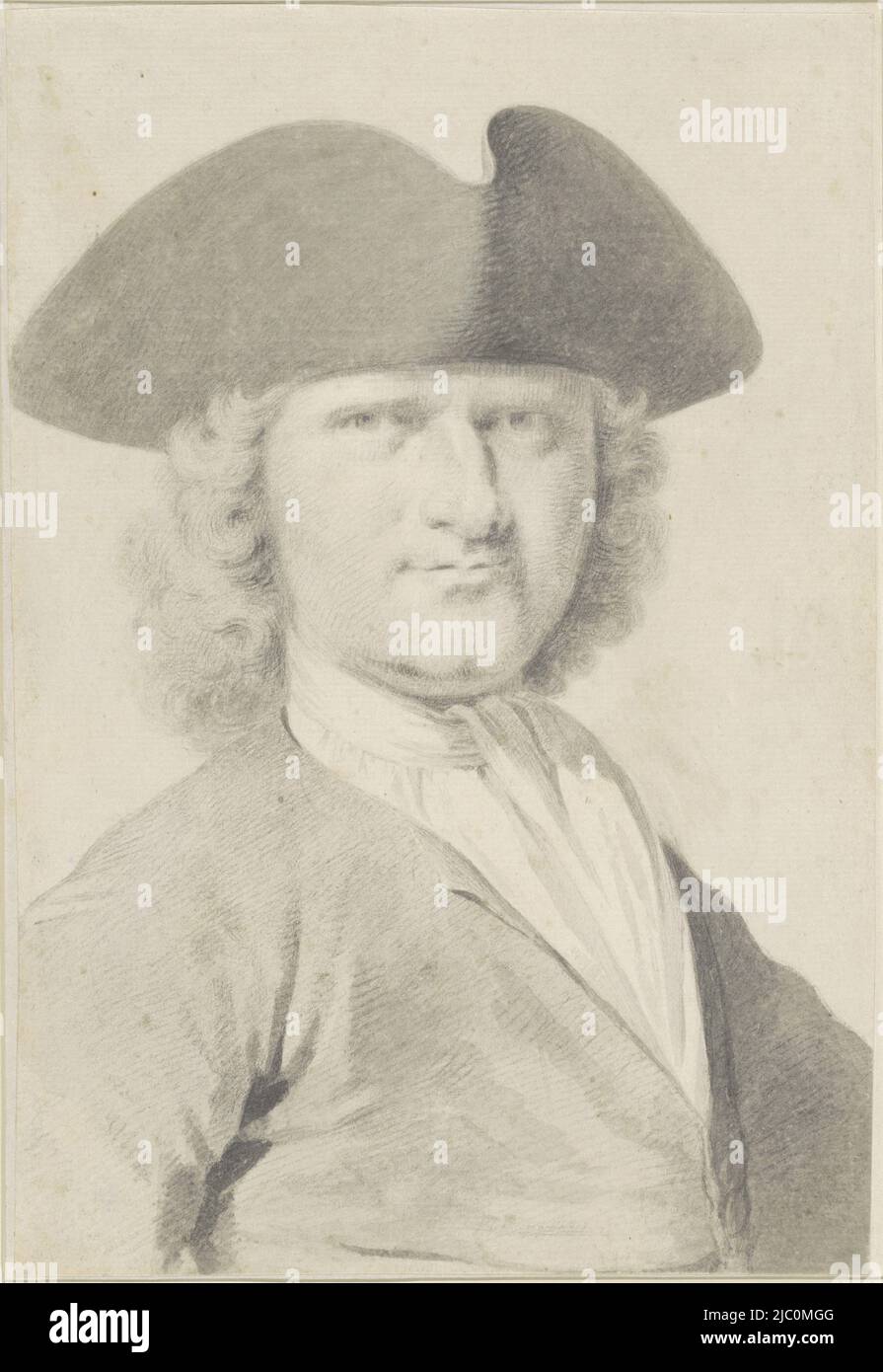 Self-Portrait, draughtsman: Cornelis Pronk, 1701 - 1759, paper, brush ...