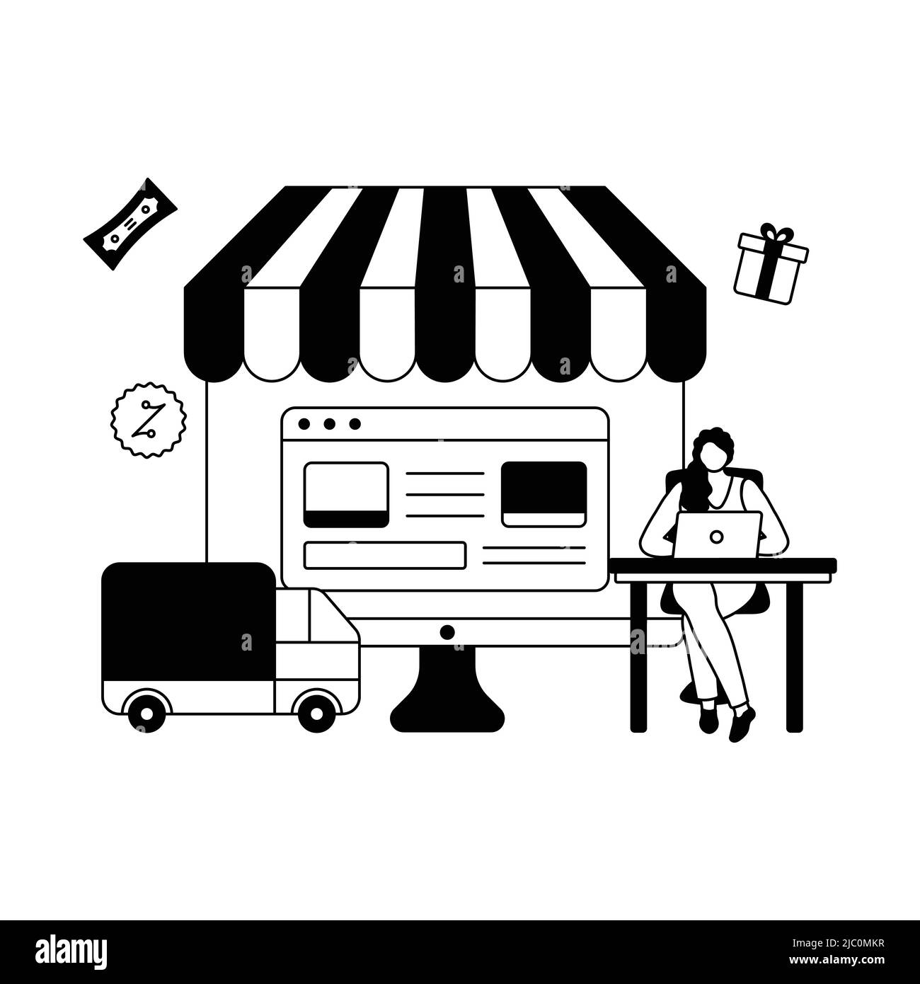 Lady using technology Black and White Stock Photos & Images - Alamy