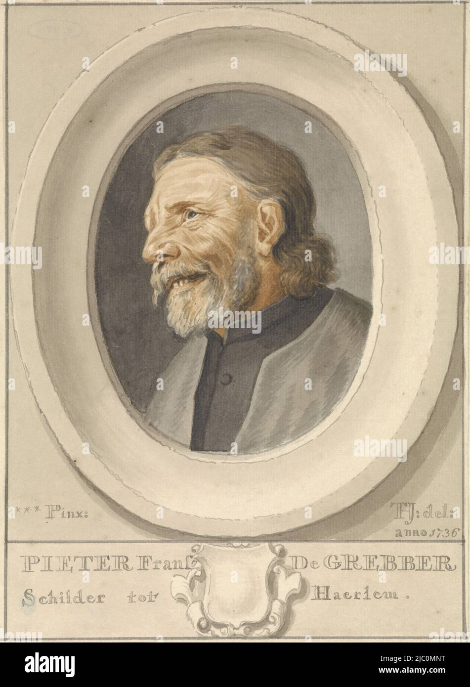 Portrait of Pieter Fransz. de Grebber, draughtsman: Tako Hajo Jelgersma ...