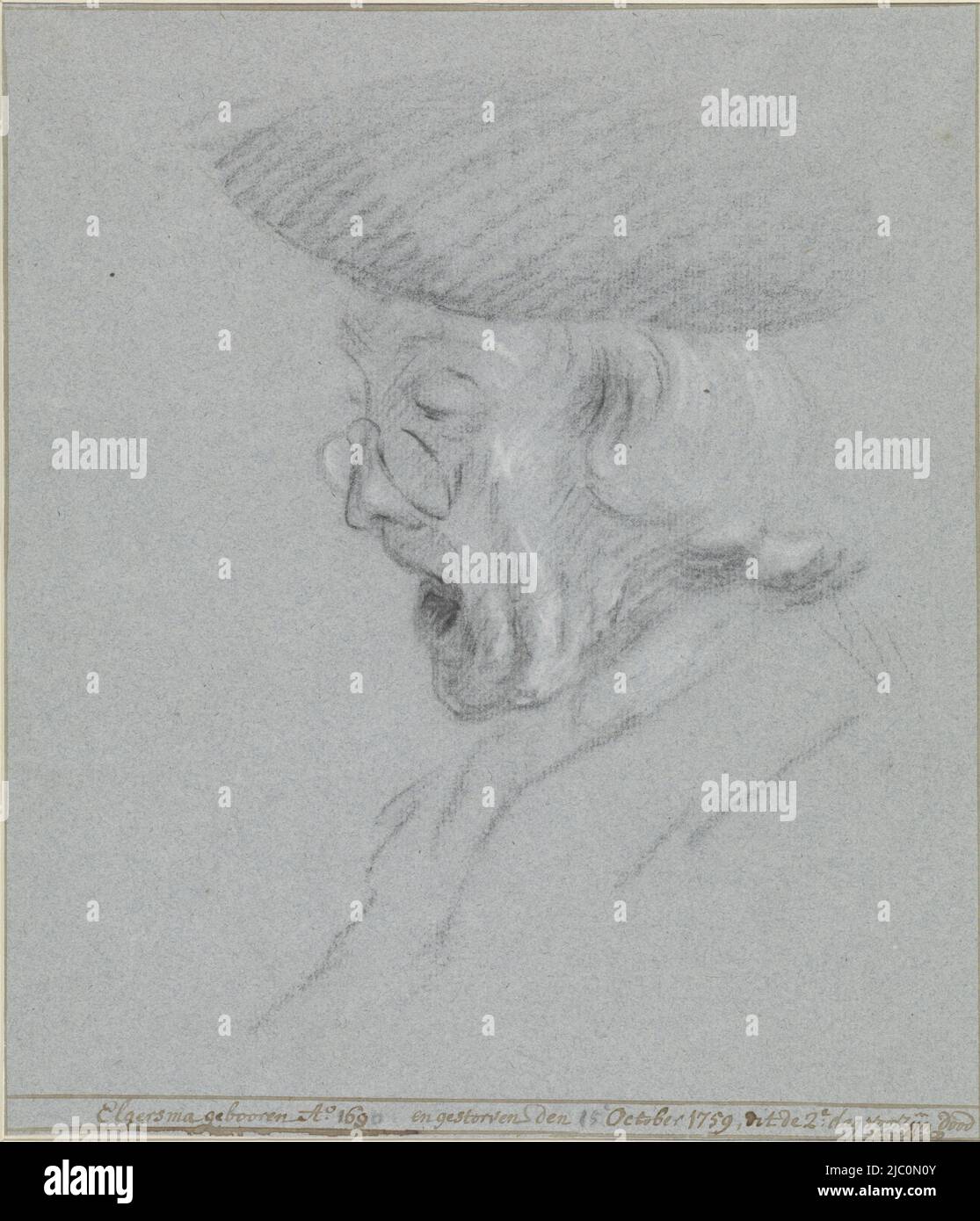 Portrait of Michiel Elgersma, with glasses and mouth wide open ...