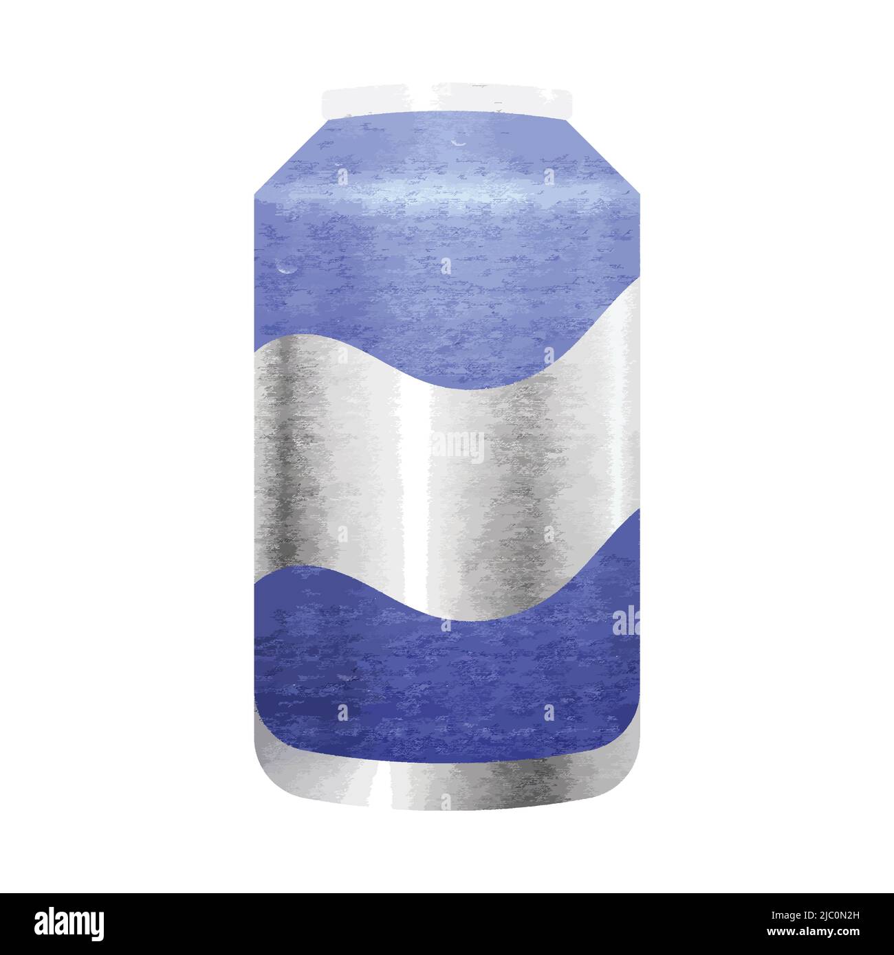Silver And Blue Drink Can Element In Flat Style Stock Vector Image ...