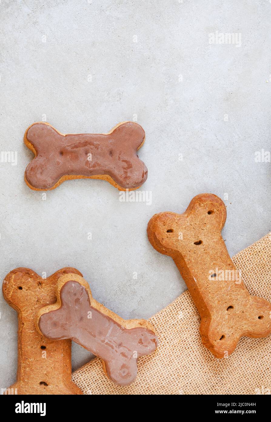 dog treats on neutral rustic background with copy space Stock Photo - Alamy