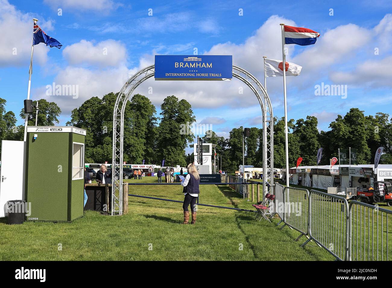 Ground staff at Bramham Park prepare the arena’s for the start of ...