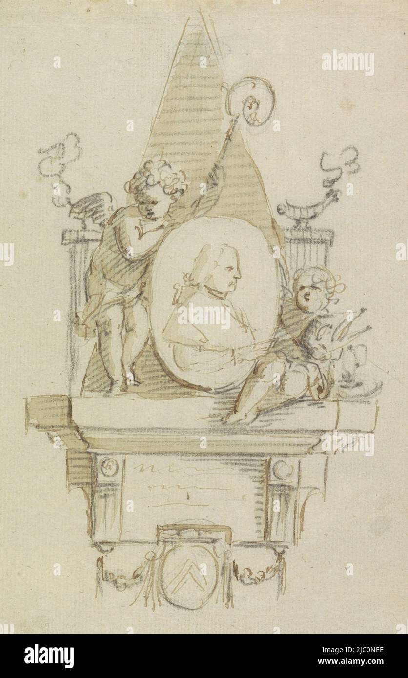 Design for a tomb for an abbot or bishop, draughtsman: anonymous, 1700 ...