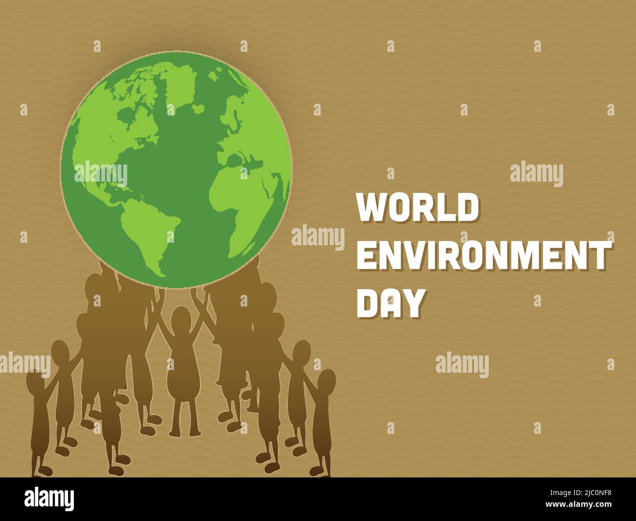 World Environment Day Font With Silhouette Human Holding Earth Globe On ...