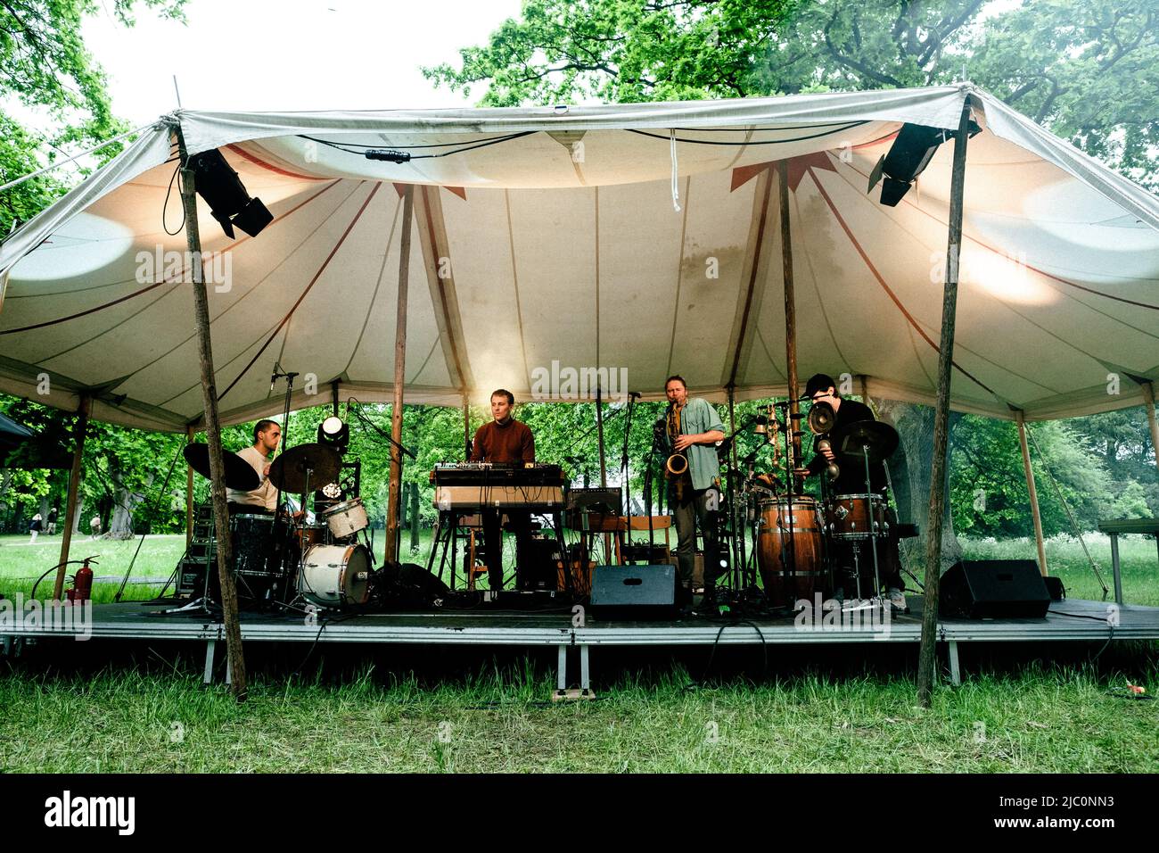 Copenhagen, Denmark. 29th, May 2022. The Danish jazz band Girls in ...