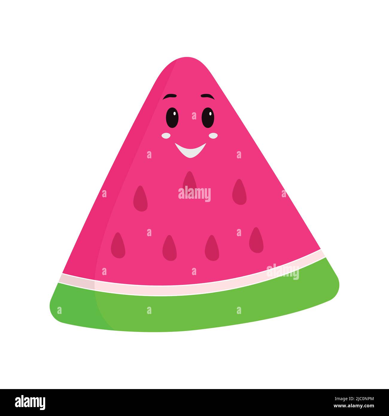 Happy Watermelon Slice Icon In Flat Style Stock Vector Image & Art - Alamy