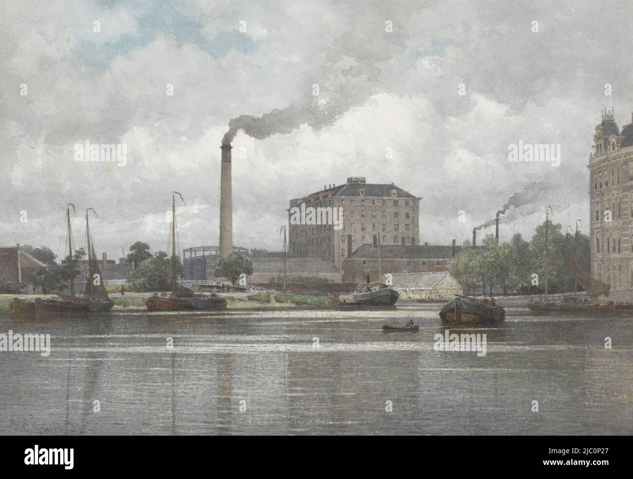 The sugar refinery of the firm vom Rath aan de Buitensingel, Nassaukade ...