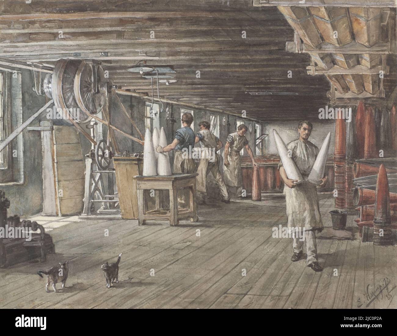 Interior of Vom Rath company sugar factory, draughtsman: Ernst Witkamp ...